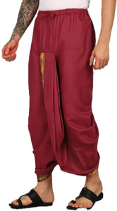 ACHLESHWAR Pure Cotton Readymade Dhoti With Pocket Red Colour Free size ...