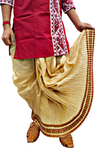 GOURI COLLECTIONS Ready To Wear Pant System MAYUR PUCHHA Dhoti (TASSAR ...