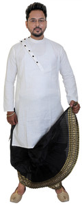 DHUTI HUB BLACK (D-1) READYMADE MAYUR PUCHHA DHOTI Solid Men Dhoti ...