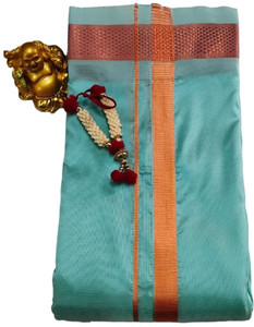 TEXBOX APPARELS New Trending Art Silk Color Dhoti-Copper Zari-3.70 ...