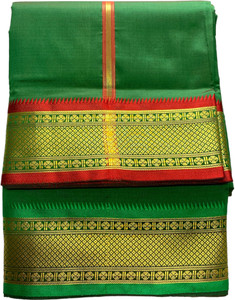 RAMESHWARAM FABRICS Pattu Panchalu Unstitched Dhoti for Men with Stole ...