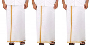 house of common Men's Cotton Dhoti | Veshti | 8 Mulam (4 Meters) Solid ...