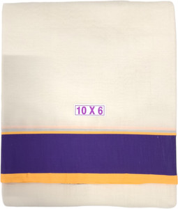 exclusive Half white cotton Dhoti 2"polyester 10x6 (4.62Mtr Dhoti +2 ...