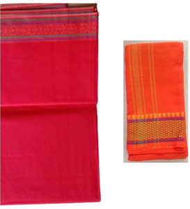 SMART SEWINGERS Men's Cotton Dhoti Length Approx 4.5 Meter Gamcha Red ...