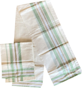 kaitharikada Set Mundu Kerala Cotton Single - Mulloth Design Green Kara ...