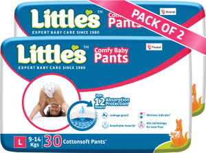 Little's Comfy Baby Pants Diapers with Wetness Indicator and 12 hours ...