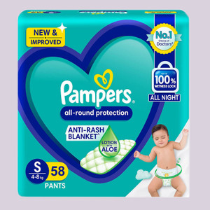 Pampers All Round Protection Happy Skin Pants, With Anti Rash Lotion ...