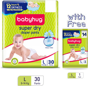 babyhug Baby Pants Diapers L-30 - L - Buy 30 babyhug Pant Diapers ...