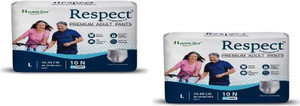 Hipstop Respect Premium Pant Adult Diaper - Large (10 Pieces) - ( Pack ...