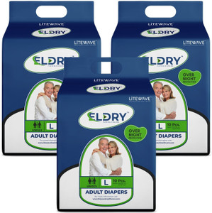 Eldry Adult Diaper, Tape Style, Waist Size (40-60 inches | 102-152 cm ...