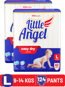 Little Angel Easy Dry Diaper Pants with 12 hrs absorption 62 Count/Pack ...