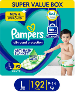 Pampers All Round Protection Diaper Pants, Anti Rash Blanket, Lotion ...