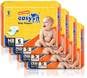 easyFit Baby Diapers/Taped(Pack of 4) Complete Comfort |Adjustable Fit ...