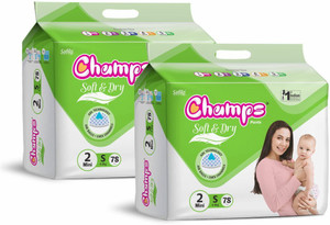 Champs Soft and Dry Baby Diaper Pants|Pack of 2 - S - Buy 156 Champs ...