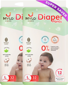 MYLO Baby Diaper Pants | Super Absorbent with Aloe Vera | Leak Proof ...
