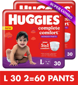 Huggies Baby Diaper Pants L 32*2=64 combo pack Large size - L - Buy 64 ...
