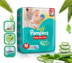 Pampers happy skin diaper, - M - Buy 48 Pampers Pant Diapers | Flipkart.com