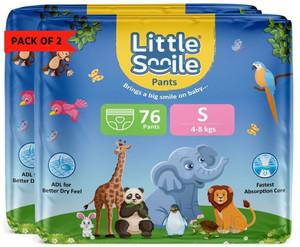 Little Smile Better Dry Feel Baby Diaper Pants | Small | Pack of 2 ...