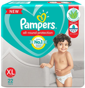 Pampers All Round Protection Happy Skin Pants, With Anti Rash Lotion ...
