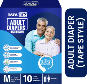 TATA 1mg Adult Diaper Tape Style Medium Adult Diapers - M - Buy 10 TATA ...