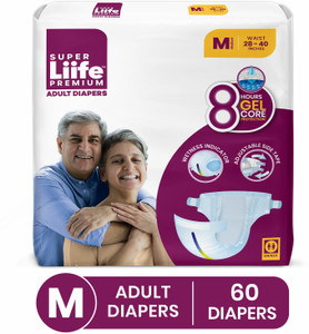 Super Liife Taped Style Adult Diaper, Unisex| 8 Hour Gel Core ...