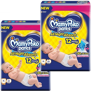 MamyPoko All Night deep Absorb Baby Diaper Pants, Size Extra Large ...