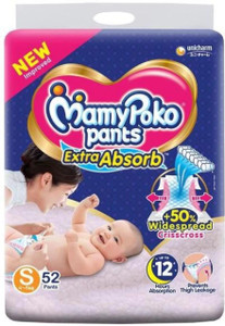 MamyPoko Pants Extra Absorb Baby Diaper, Small Size 4-8Kg Baby - S ...