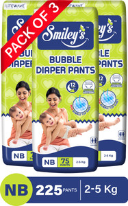 LITEWAVE Smiley's New Born Bubble Baby Diaper Pants Up to 12 Hours ...