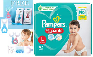 Pampers Red - L - Buy 42 Pampers Cotton Pant Diapers for babies weighing