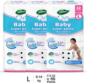 Dabur Baby Super Pants | Diaper Infused with Aloe Vera, Shea Butter ...