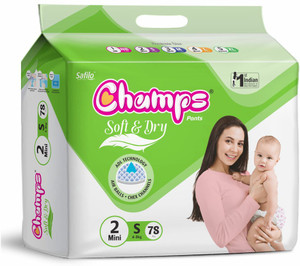 Champs Soft and Dry Baby Diaper Pants|Pack of 1 - S - Buy 78 Champs ...