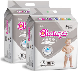 Champs Soft and Dry Baby Diaper Pants|Pack of 2 - XL - Buy 108 Champs ...