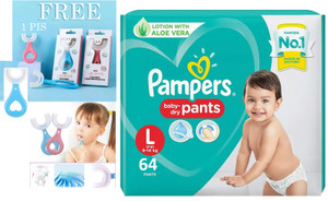Pampers All round Protection - L - Buy 64 Pampers Cotton Pant Diapers ...