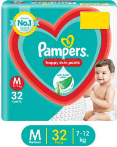Pampers Happy Skin Pants Value Pack - M - Buy 32 Pampers Pant Diapers ...