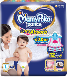 MamyPoko Premium daiper large size l size baby daipers long protection ...