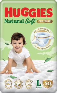 Huggies Natural Soft Premium Baby, Cloud Softness All Over, Large - L ...