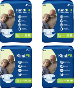 KINDFIT Tape Style Adult Diapers, Extra Large, Pack of 4 (40 units ...