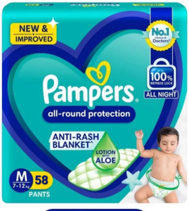 Pampers Medium size baby diapers - M - Buy 58 Pampers Cotton Pant ...
