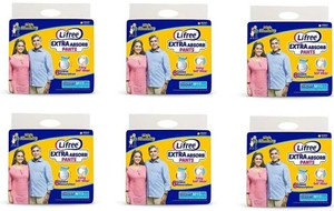 LIFREE Extra Absorb Pants- Medium-(10 Pieces) (Pack of 6) M-(60 Pieces ...