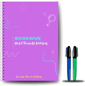 Bookwuk Habit Reusable/Rewritable Notebook (5.8" x 8.3") For school ...