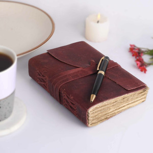 THE CRAFT MONK Handmade Antique Leather Diary A5 Diary Plain 200 Pages ...