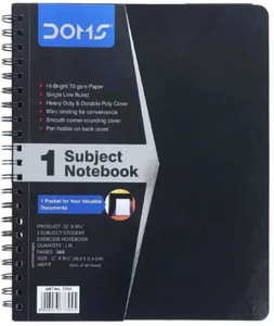 DOMS 1 Subject Notebook Hi Bright 70 GSM Paper Single Line Ruled ...