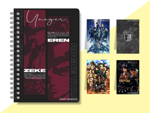 craft maniacs ANIME DIARY & 4 MAGNETIC BOOKMARKS A5 Diary RULED 160 ...