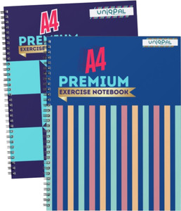 UNIQPAL Lining Spiral notebook|A4 Size(210x297mm)|75GSM|400 Pages (200 ...
