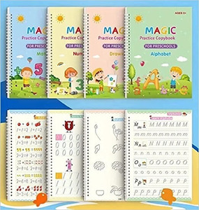 MOOZICO Magic Practice Copybook Drawing, Math, Alphabet, English Mini ...