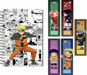 craft maniacs NARUTO DIARY & FREEBIE BOOKMARKS A5 Notebook RULED 100 ...