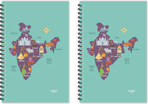 SADAFAL INDIAN Culture Map (Ruled - A5 Size - Pack of 2 Diaries) A5 ...