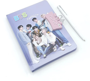 fixer BTS diary with lock & Pen Mini Gift Set A5 Diary Unruled 180 ...
