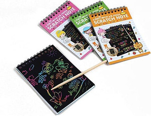 vworld Scratch Art Notebook Kids Rainbow Colorful Scratch Art Kit ...