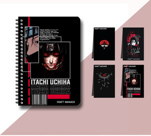 craft maniacs ITACHI UCHIHA DIARY & 4 MAGNETIC BOOKMARKS A5 Diary RULED ...